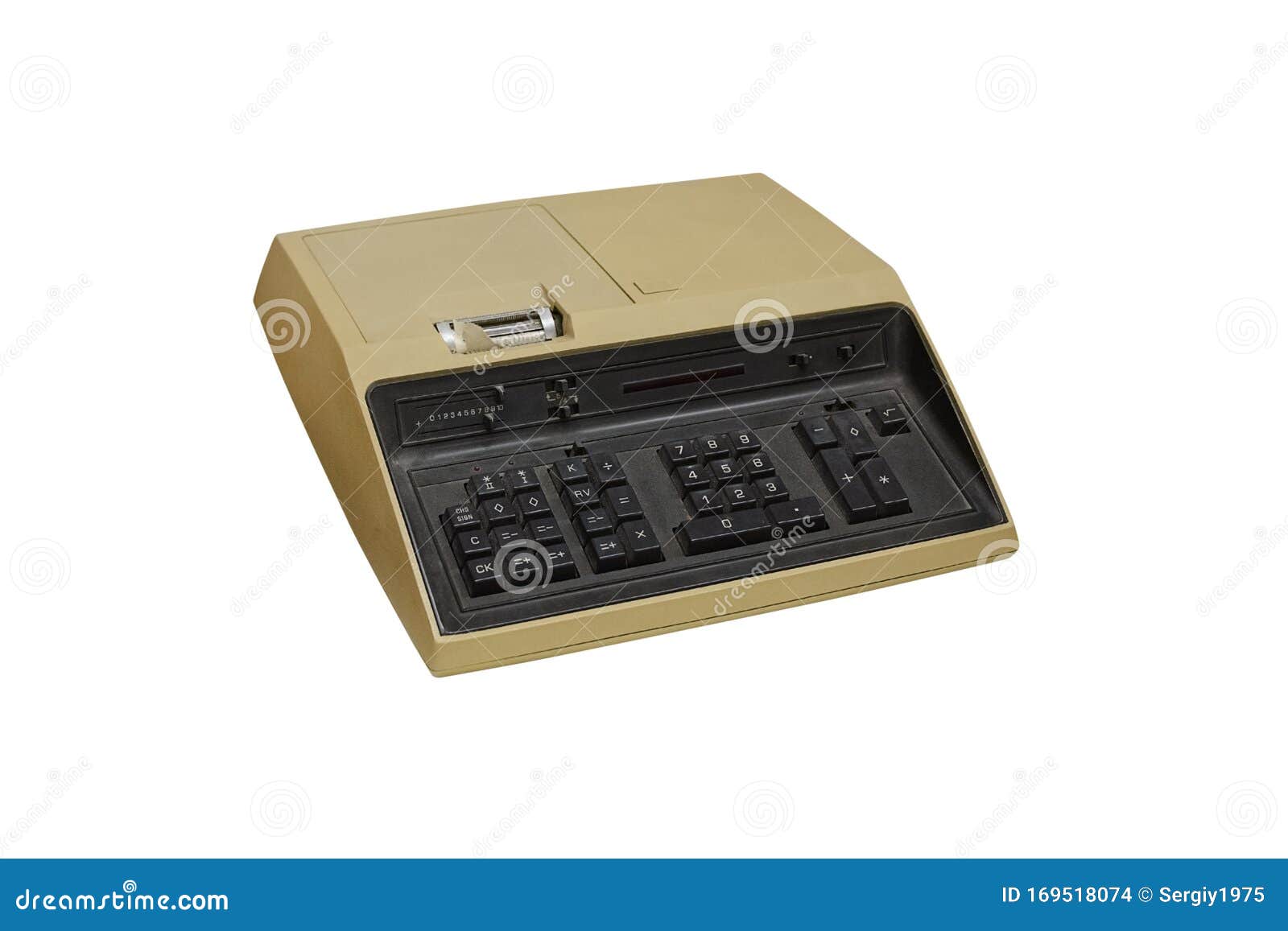 Old Calculator Isolated on White Background Stock Photo - Image of ...