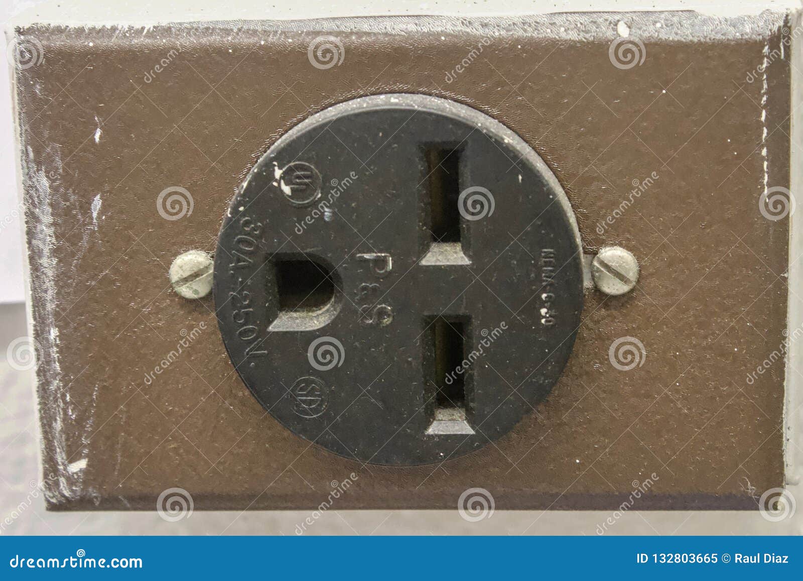 Old Electric Receptacle stock image. Image of object - 132803665