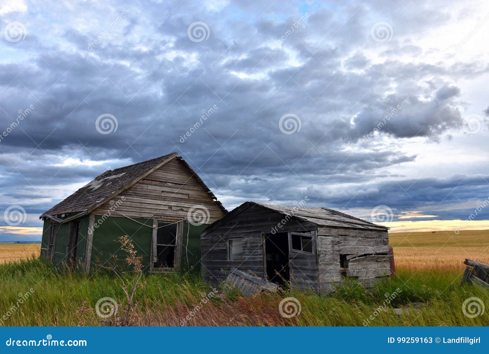 Old Rustic Homestead stock image. Image of prairie, meadow - 99259163