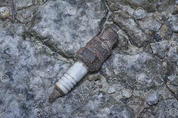 Image of an Old Rusty Spark Plug Stock Photo - Image of object, motor ...