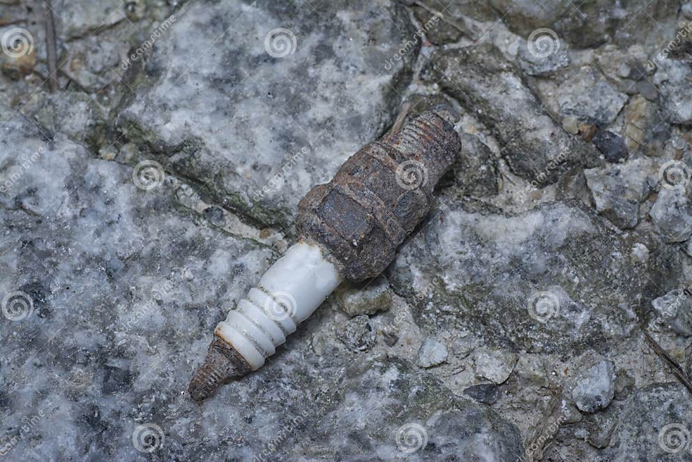 Image of an Old Rusty Spark Plug Stock Photo - Image of object, motor ...