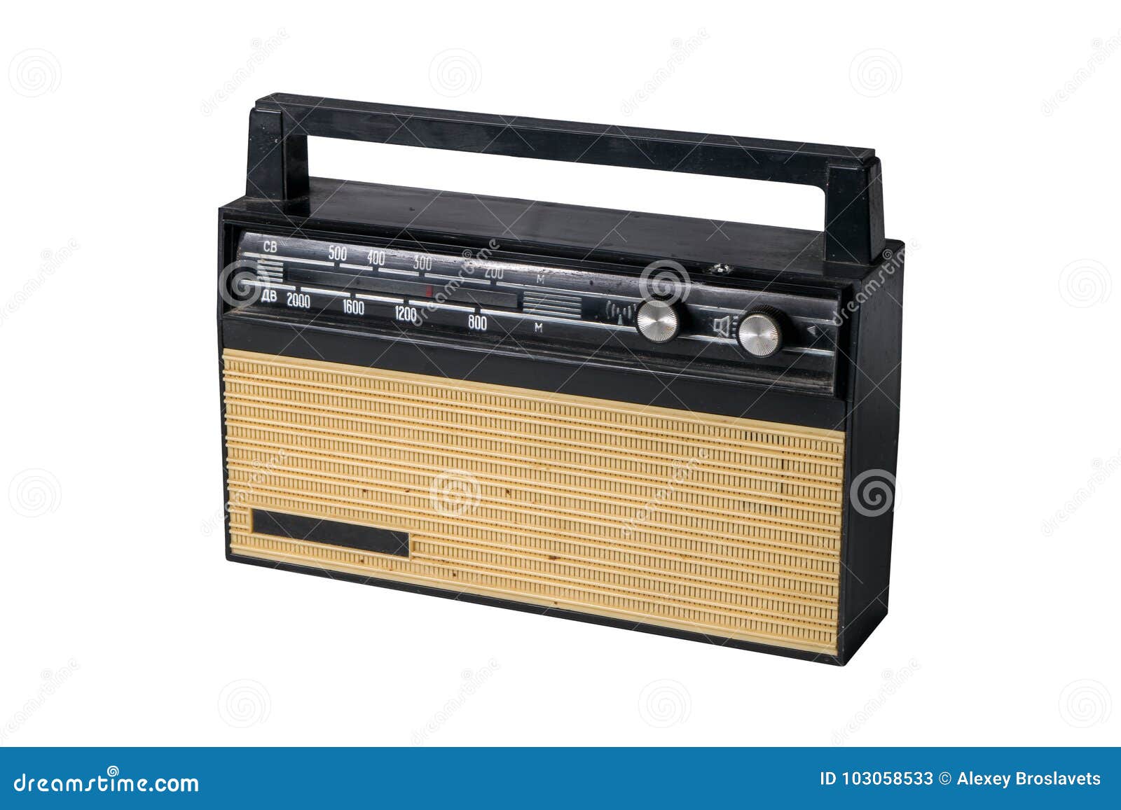 Image of an Old Soviet Transistor Radio Isolated on White Stock Image ...