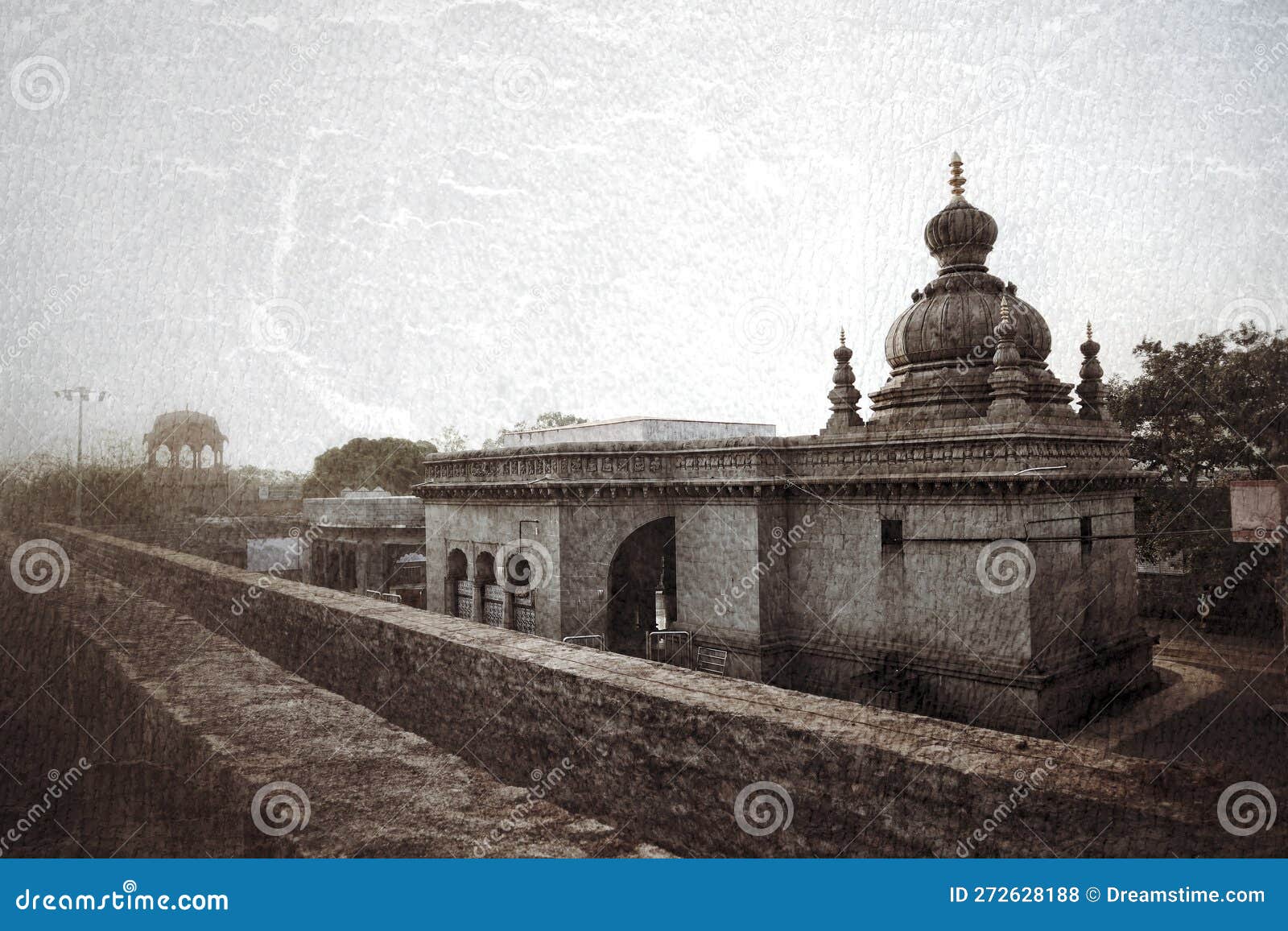 Image of a Old Temple in India with White Sky Stock Photo - Image of ...