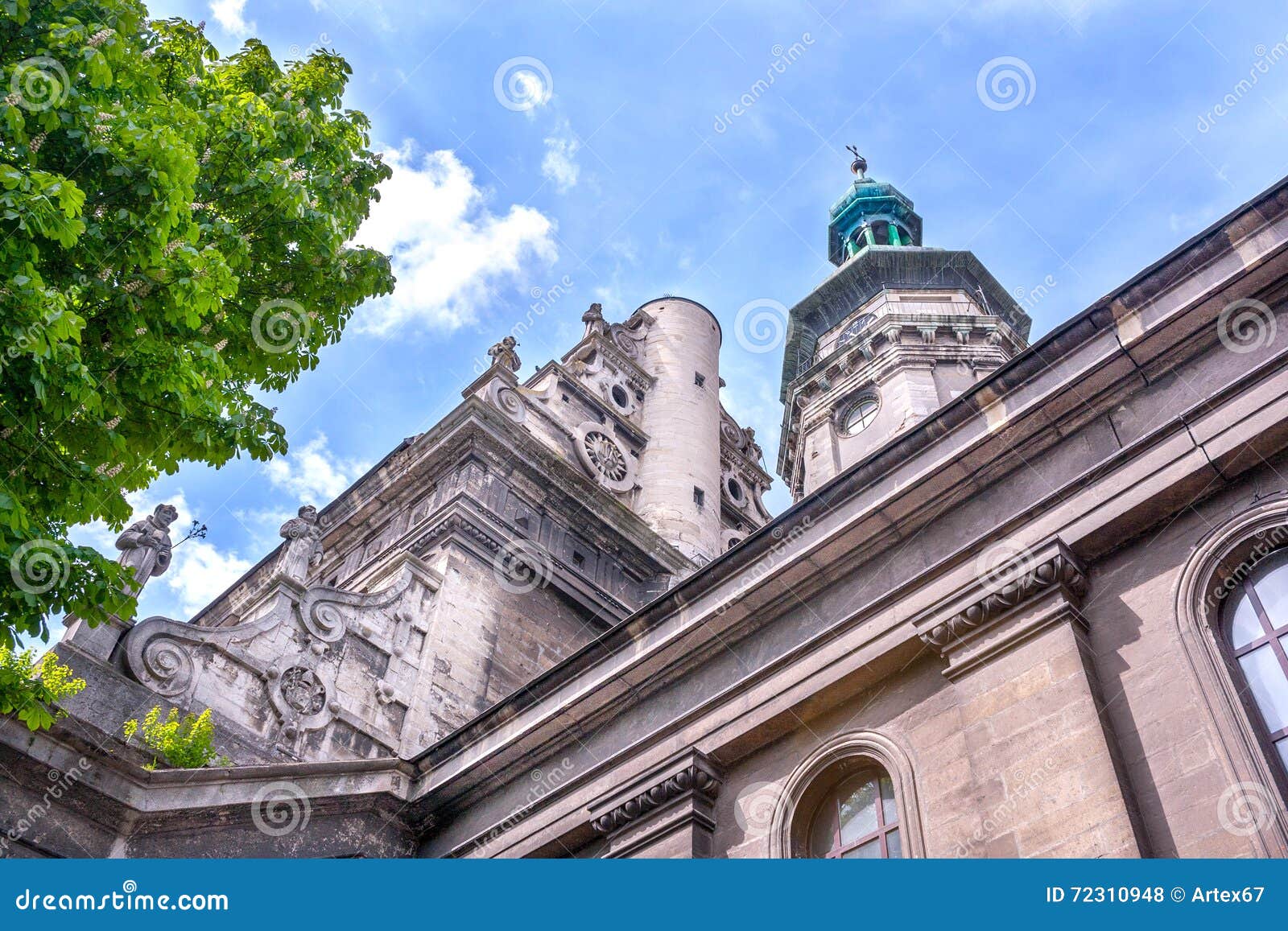 Image Old Town Hall with a Clock and Bell Stock Photo - Image of roof ...