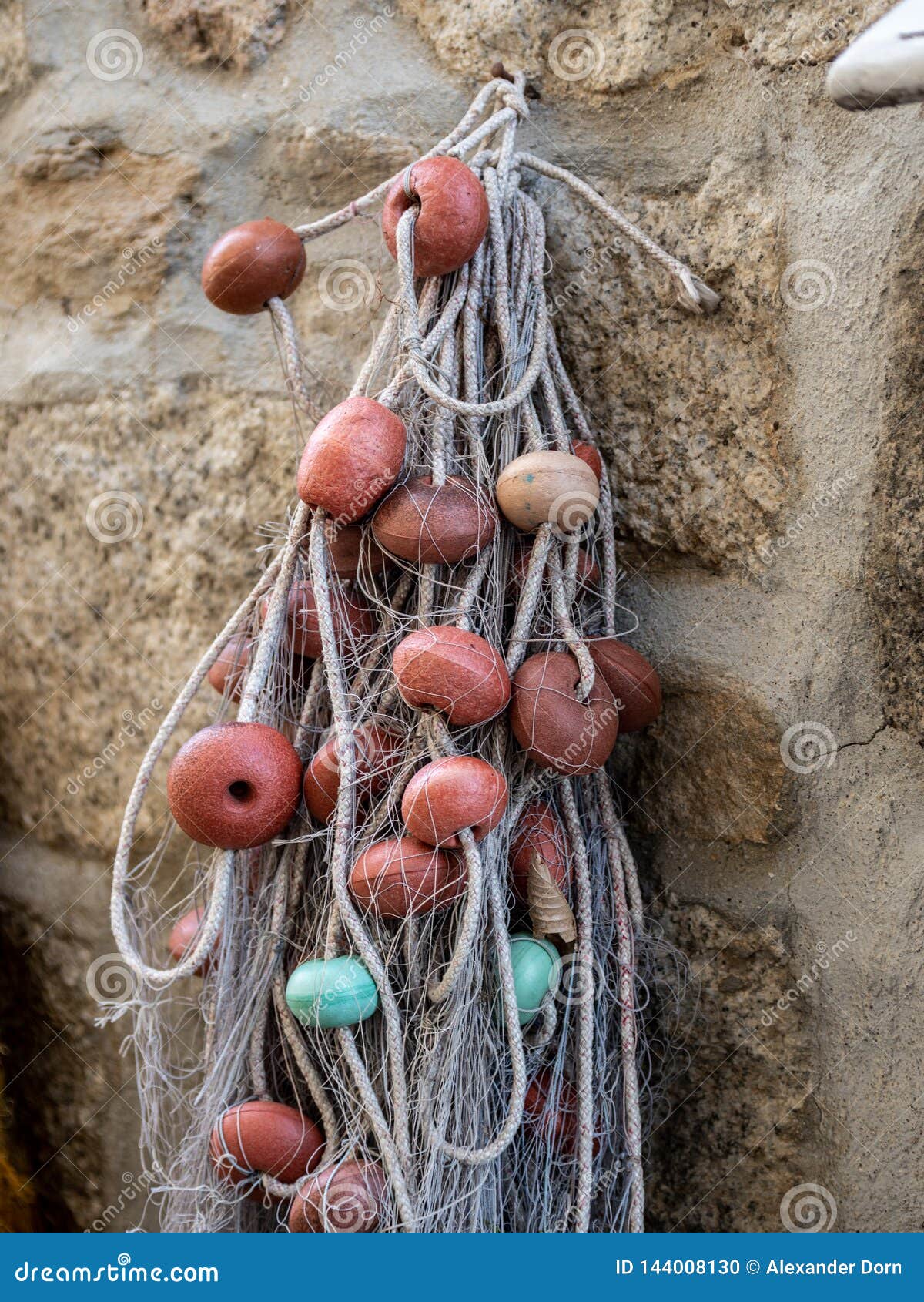 Image of Old and Used Fisher Nets Hanging on the Wall Stock Photo ...