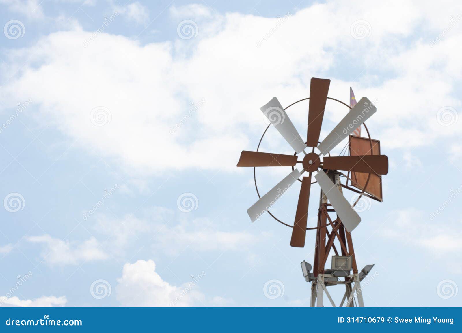 Image of an Old Vintage Metal Windmill. Stock Image - Image of metal ...