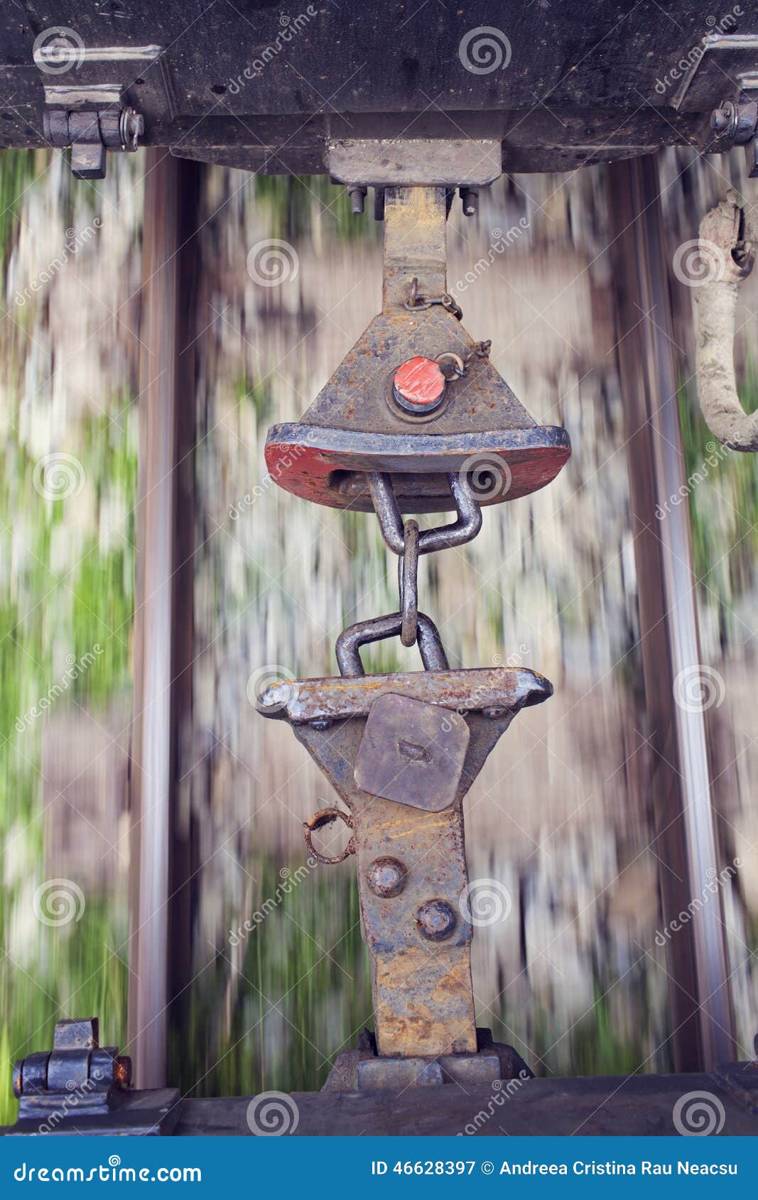 Image of Old Wagon Hooks with Train in Motion Stock Image - Image of ...
