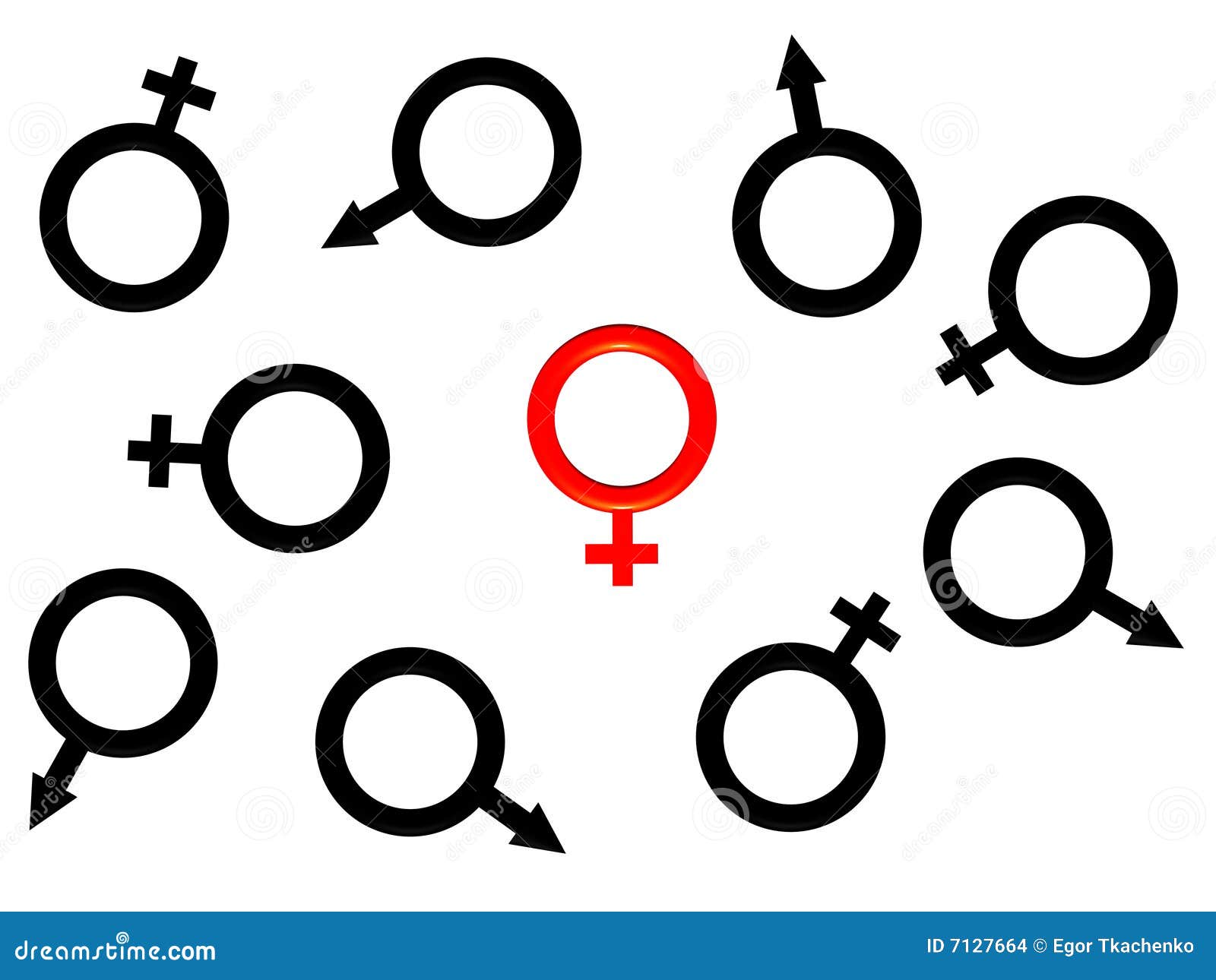 Image of One Red Female Symbol. Stock Illustration - Illustration of ...
