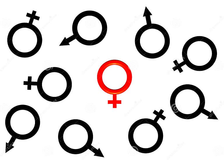 Image of One Red Female Symbol. Stock Illustration - Illustration of ...