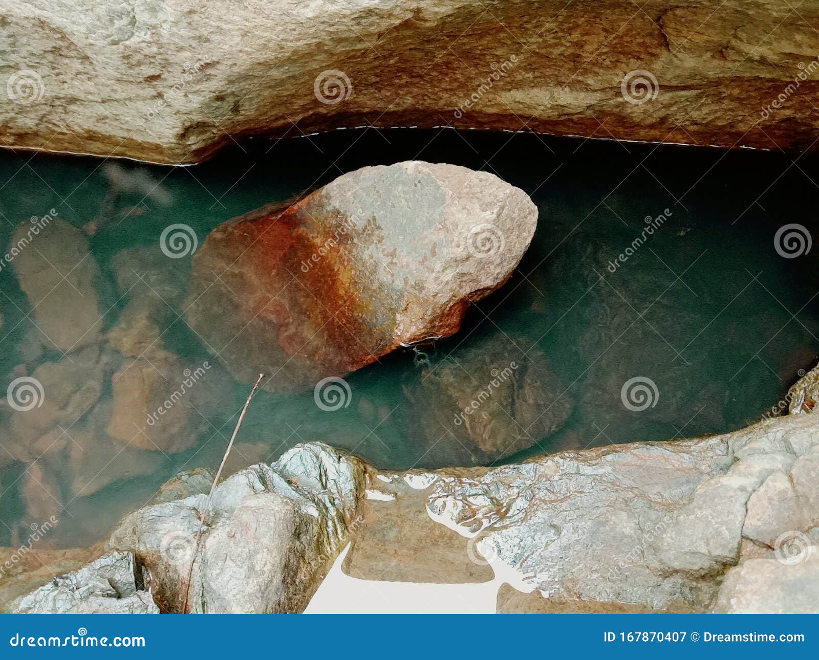 This Image is One Type of Fresh Water Inside the Rock. Stock Image ...