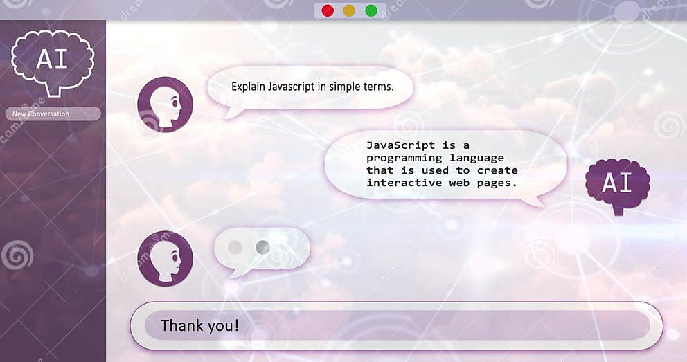 Image of Online Ai Chat Processing on Screen Over Clouds Stock Image ...