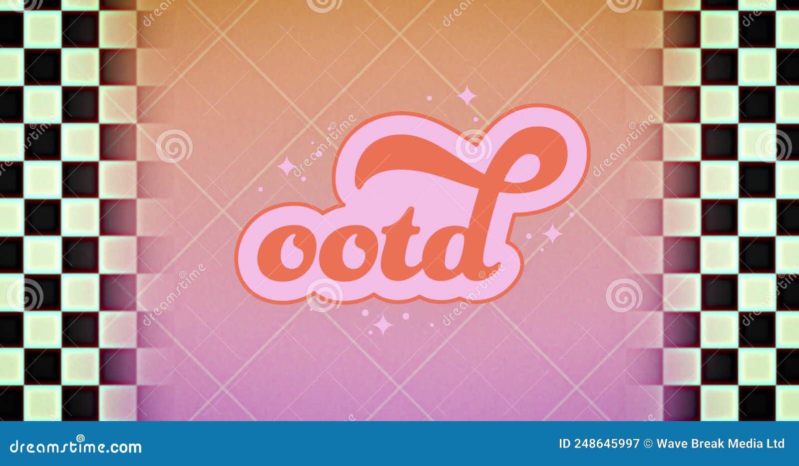 Image of Ootd Text on Black and White Background Stock Illustration ...
