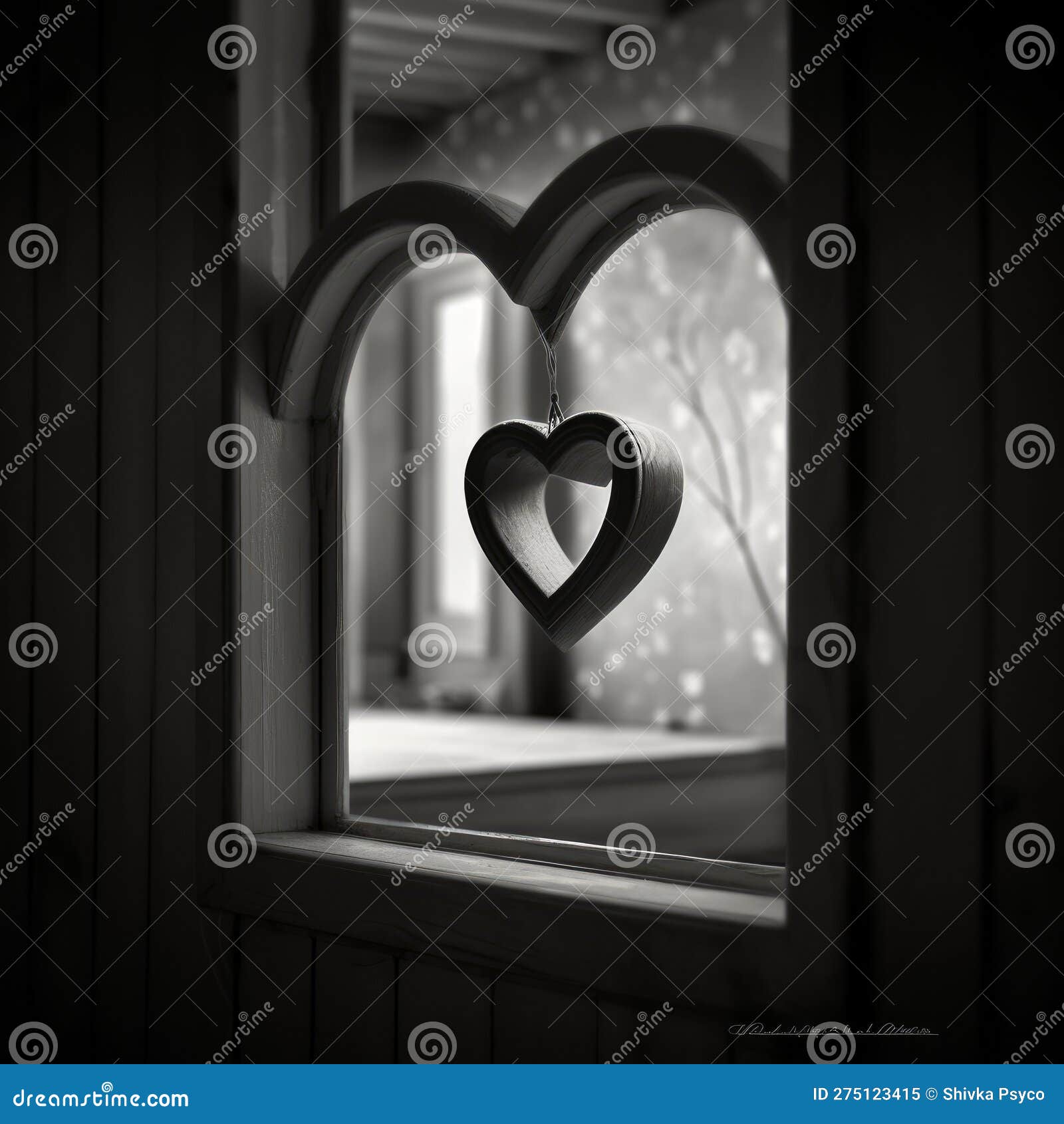 Image of Open Heart Image Black and White Generative AI Stock ...