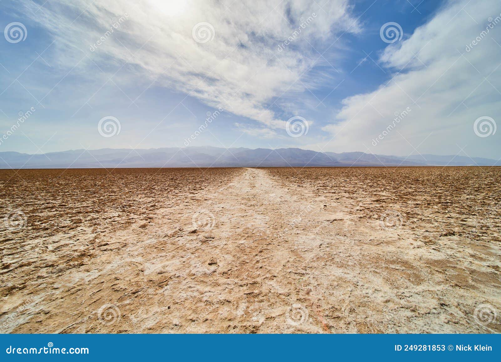 Open Path through Salt Flats of Death Valley Stock Image - Image of ...
