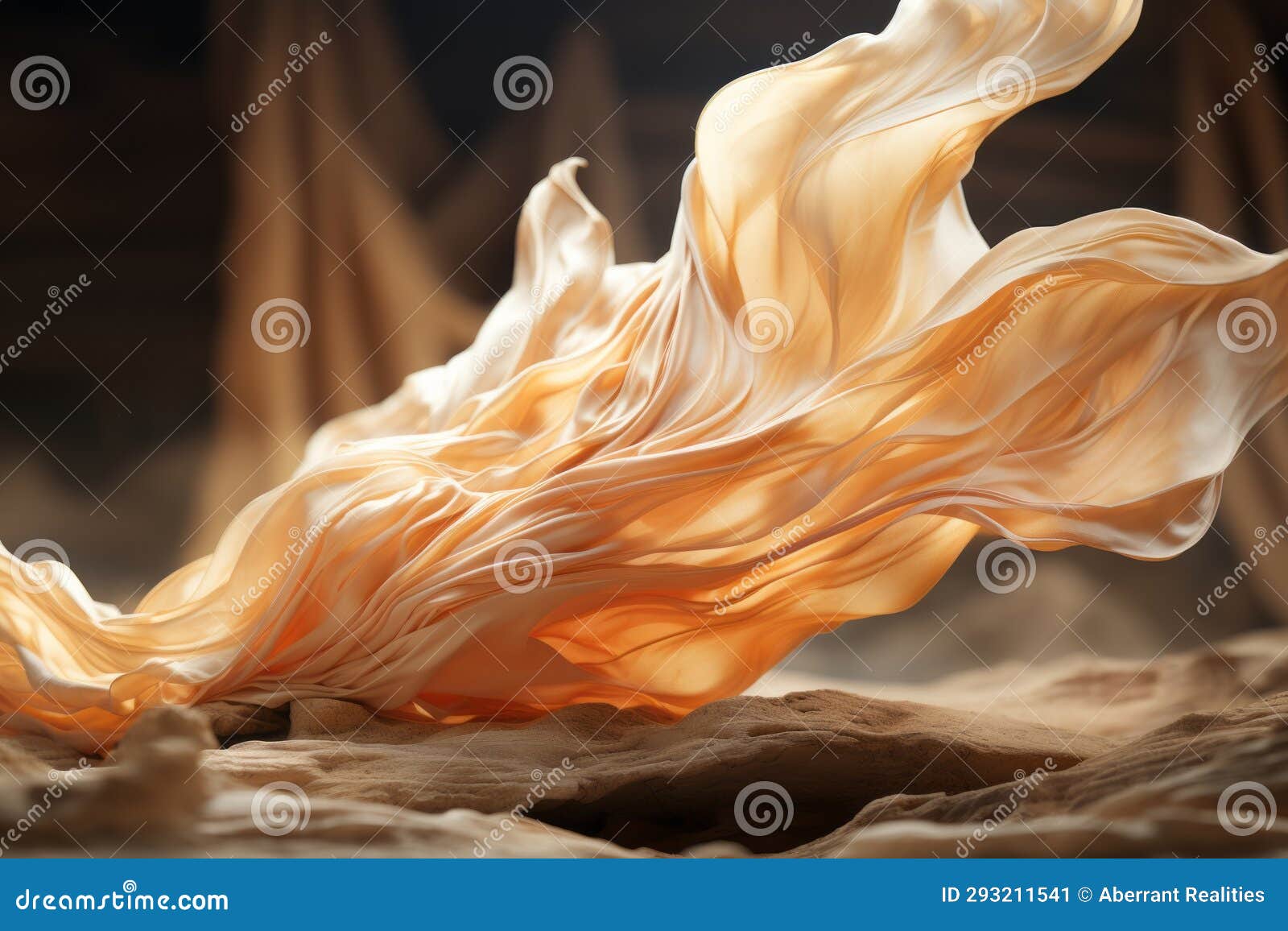 An Image of an Orange Cloth Blowing in the Wind Stock Illustration ...