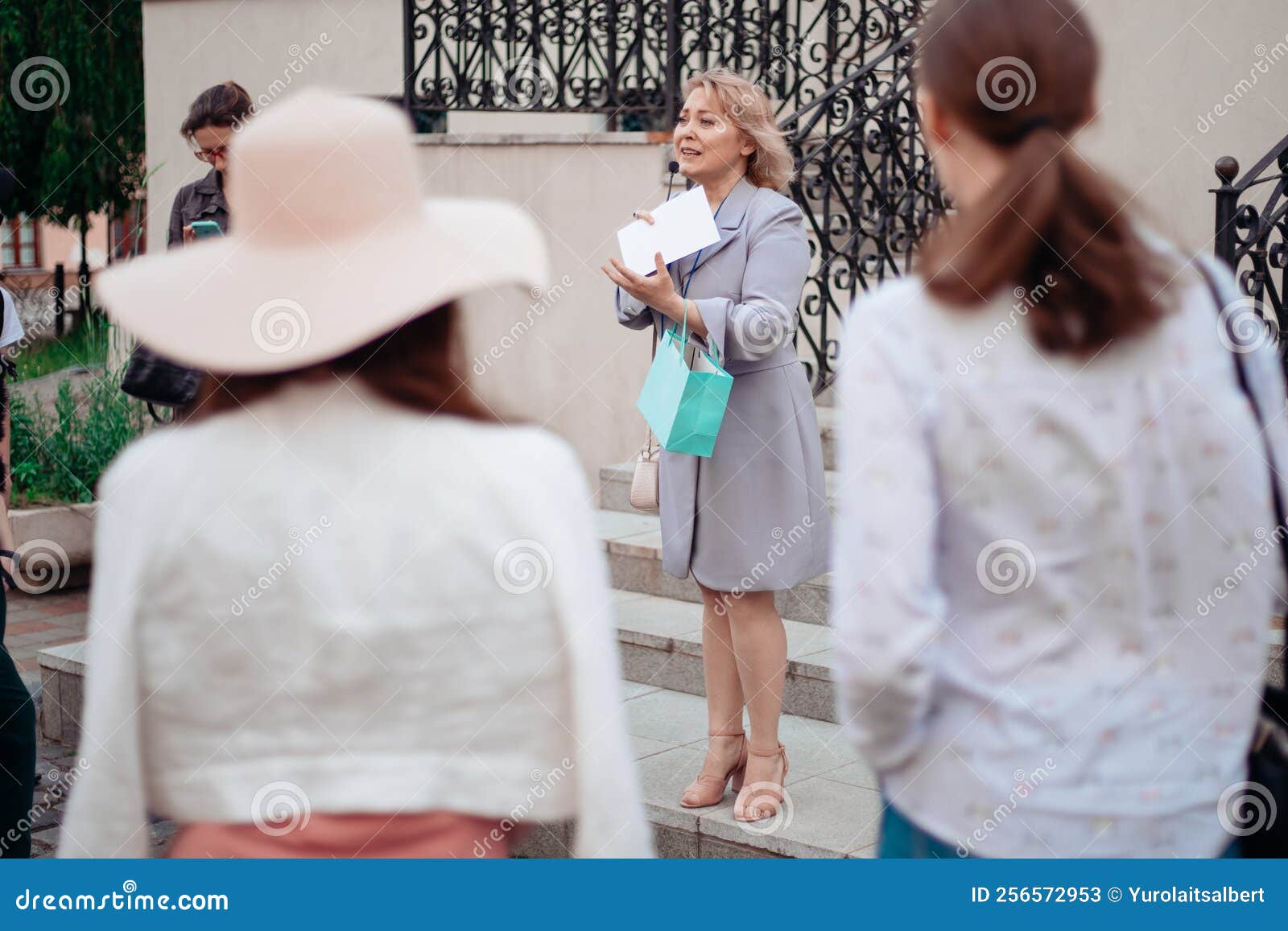 Image of a Group of Tourists during an Excursion . Stock Image - Image ...