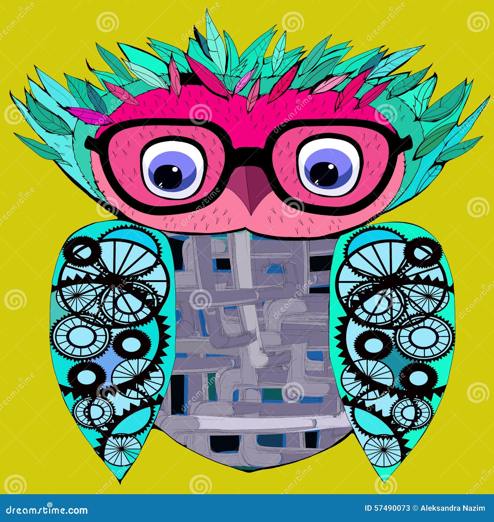 Image of an Owl in the Style of Steampunk Stock Vector - Illustration ...