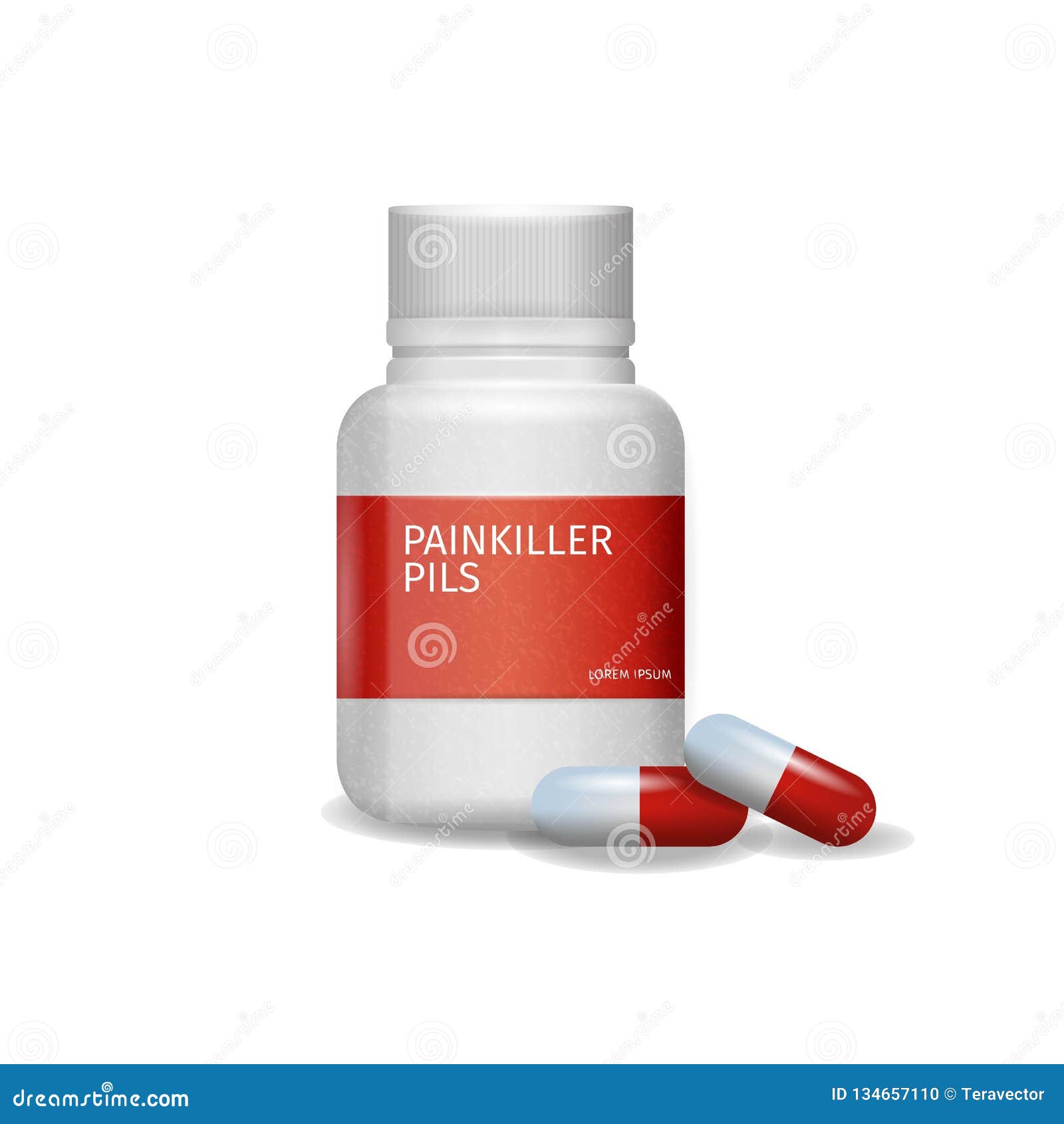 Image Packaging Painkiller Pils White Background Stock Vector ...
