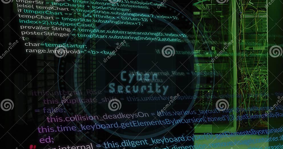 Image Of Padlock Cyber Security Text Computer Language Over Data