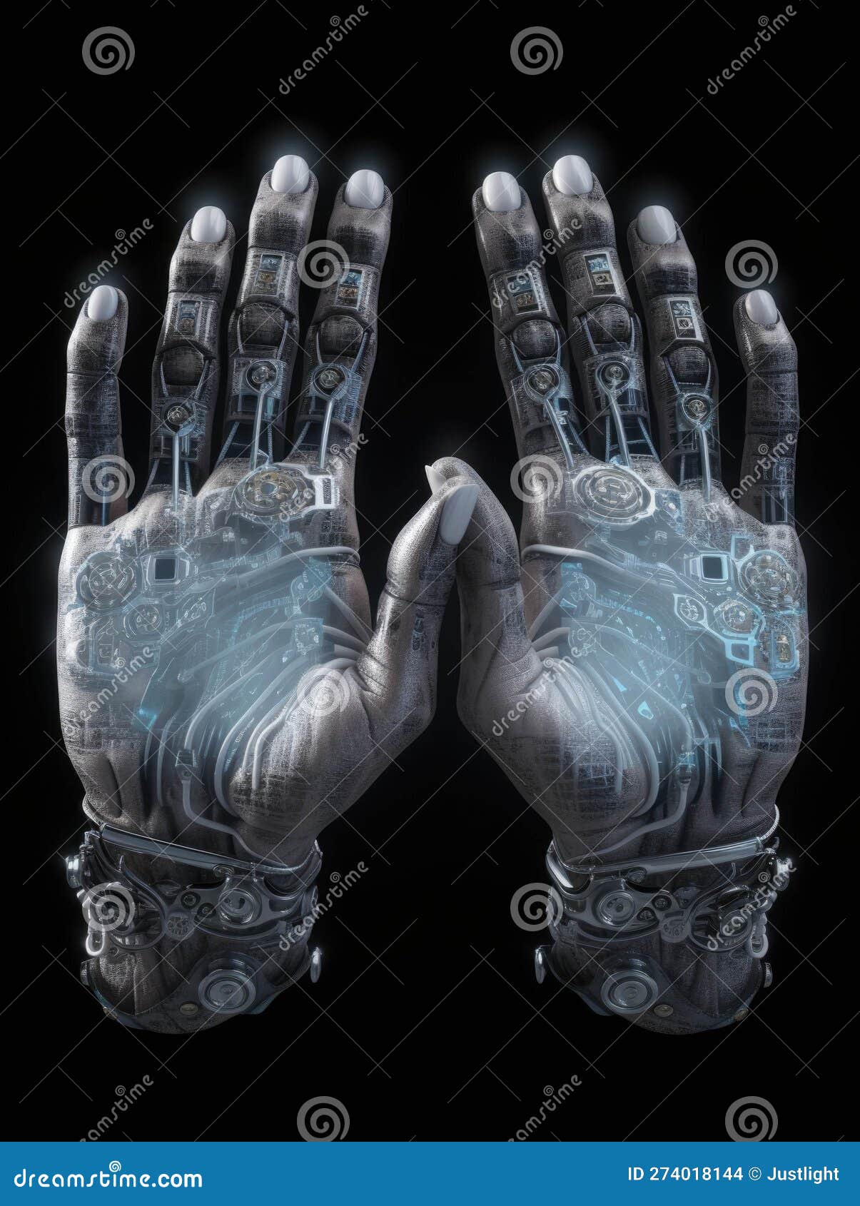 An Image of a Pair of Cyborg Hands Engaged in a Cipher Representing the ...
