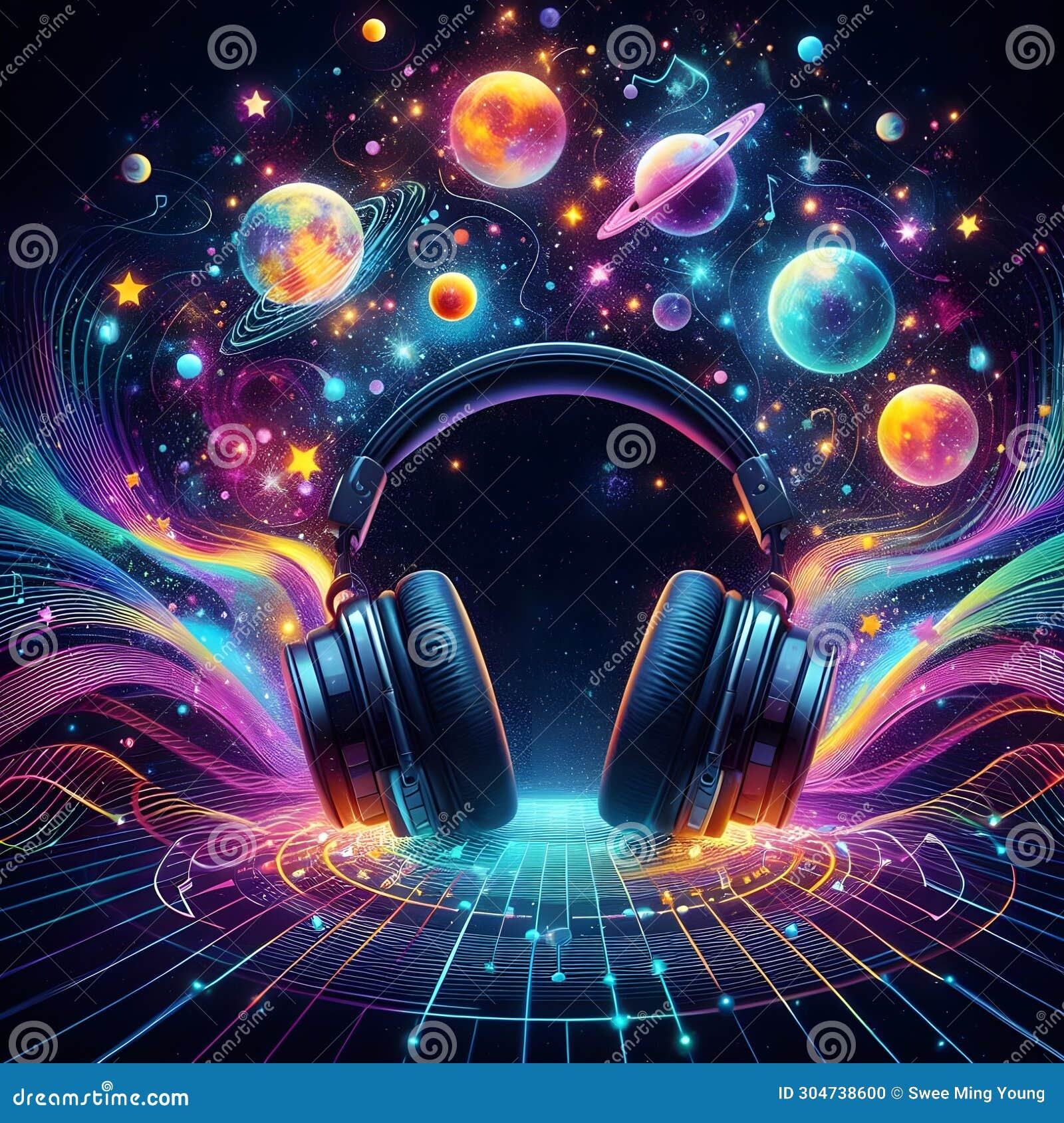 Image of a Pair of Headphones that Play the Music of the Cosmos in ...