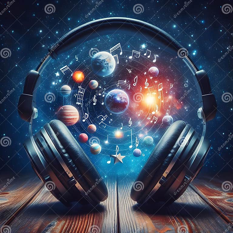 Image of a Pair of Headphones that Play the Music of the Cosmos in ...