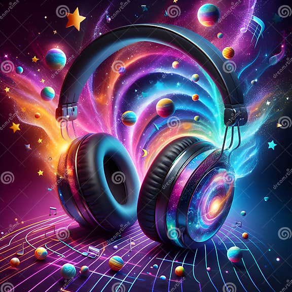 Image of a Pair of Headphones that Play the Music of the Cosmos in ...
