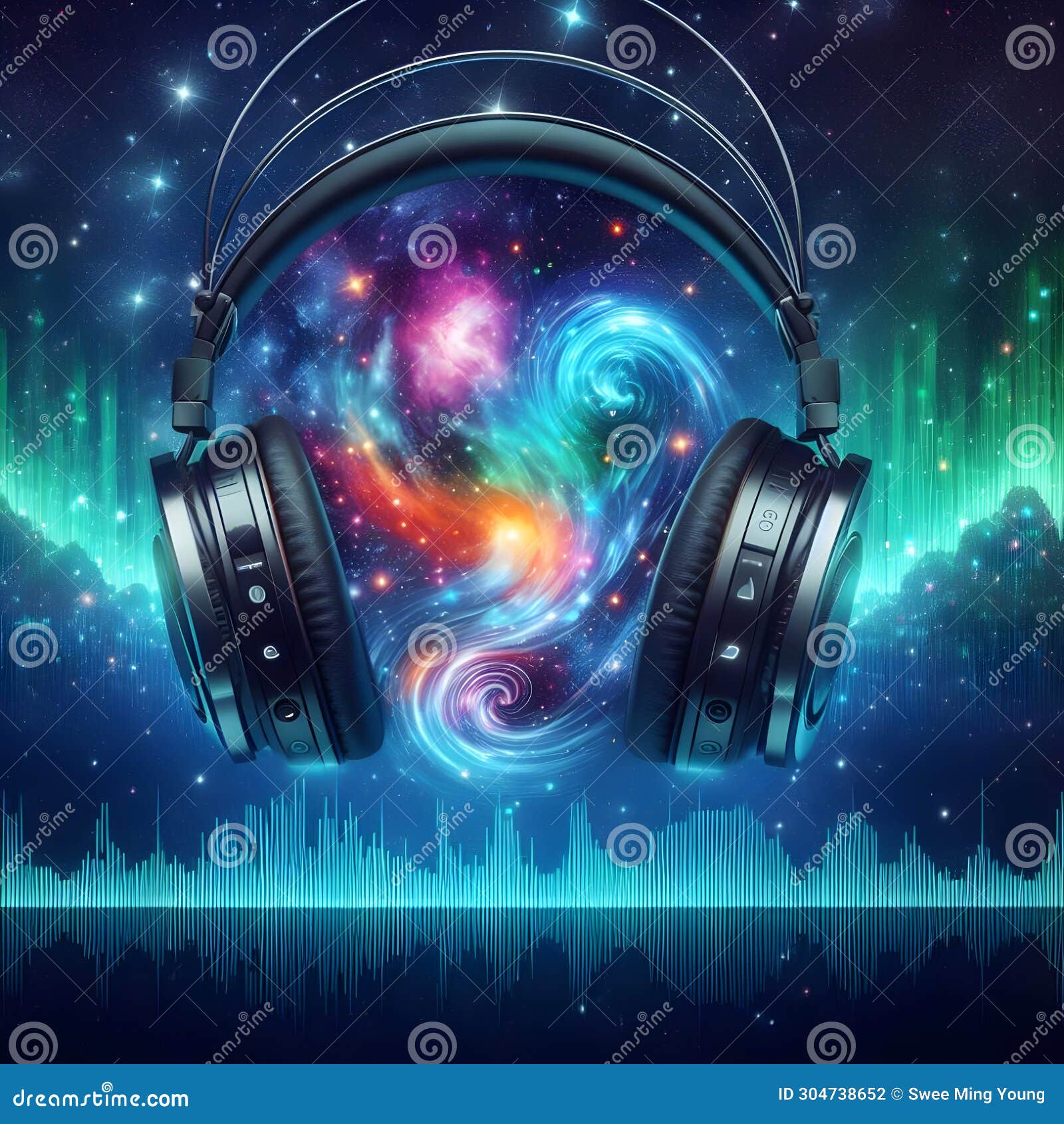 Image of a Pair of Headphones that Play the Music of the Cosmos in ...