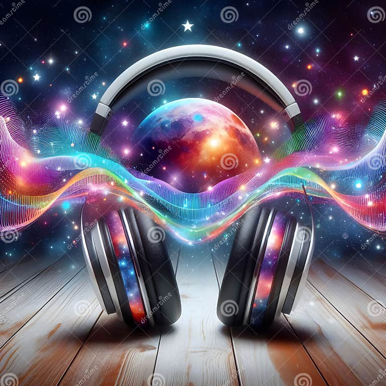 Image of a Pair of Headphones that Play the Music of the Cosmos in ...