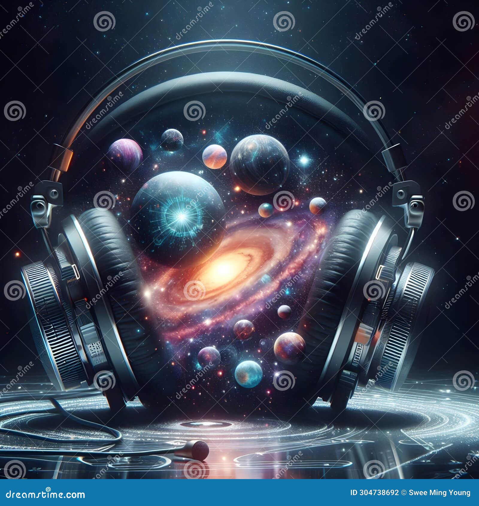 Image of a Pair of Headphones that Play the Music of the Cosmos in ...