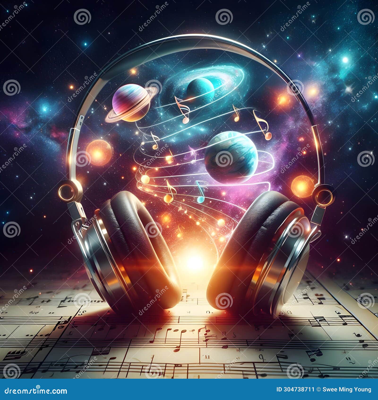 Image of a Pair of Headphones that Play the Music of the Cosmos in ...