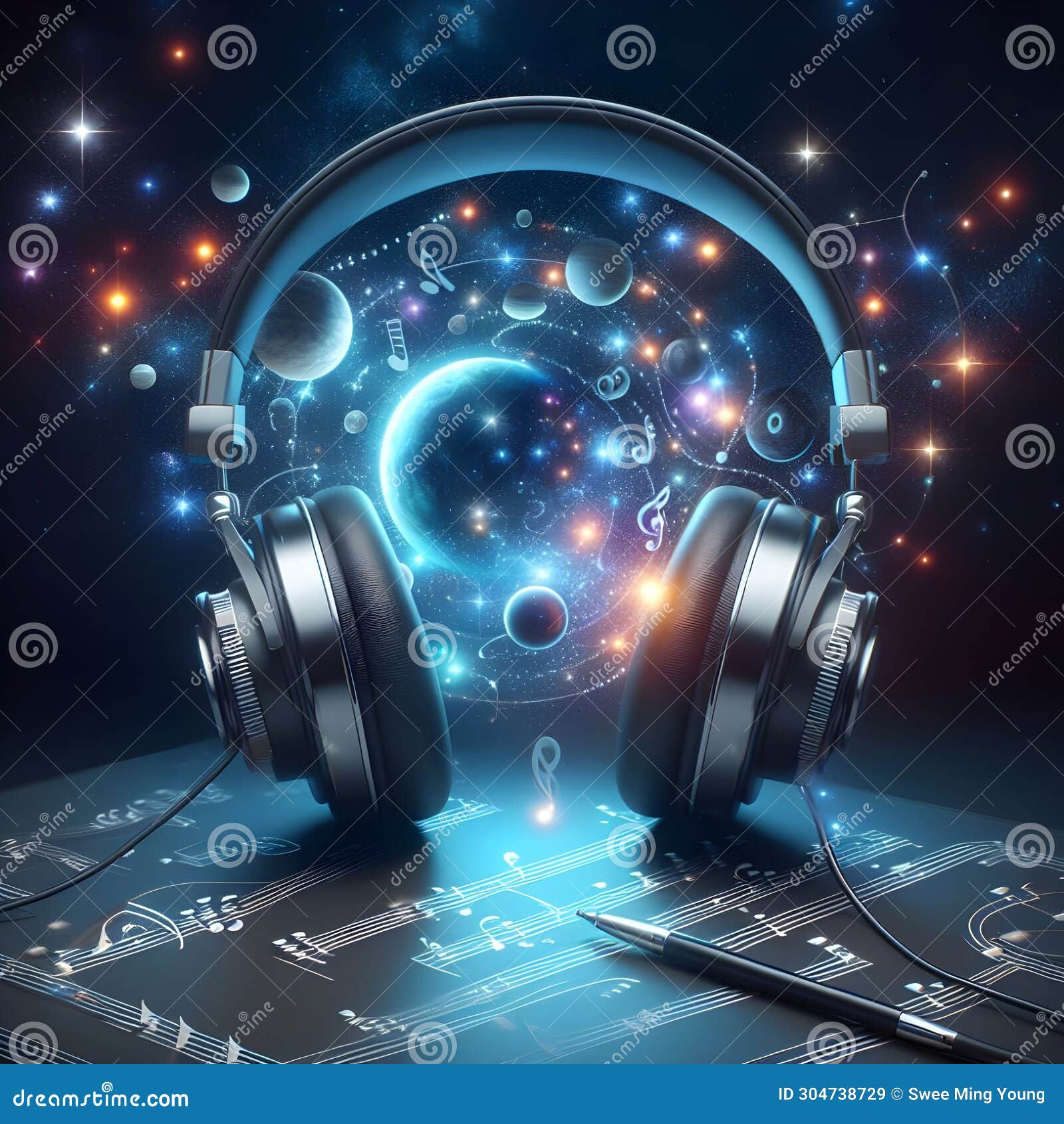 Image of a Pair of Headphones that Play the Music of the Cosmos in ...