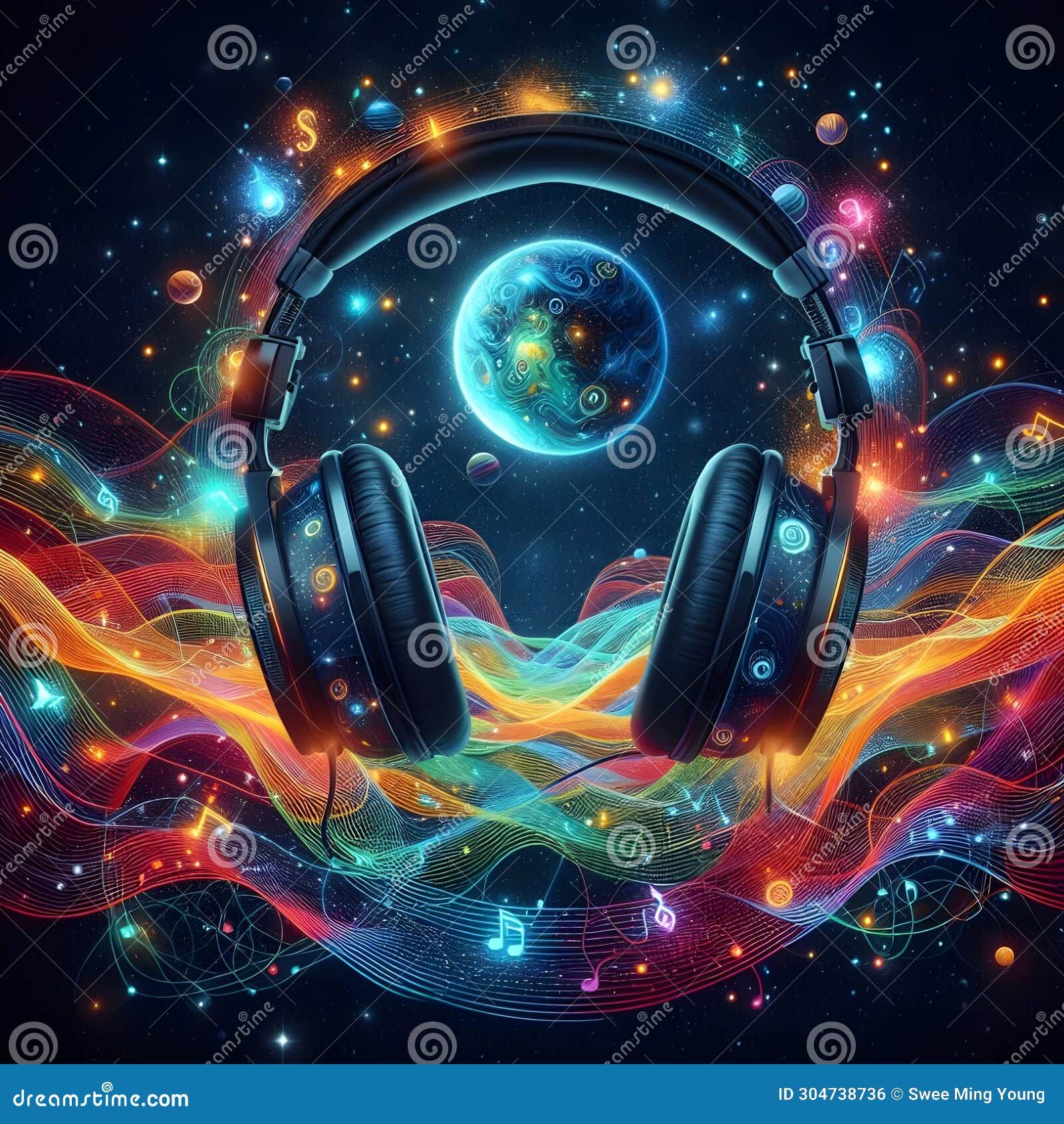 Image of a Pair of Headphones that Play the Music of the Cosmos in ...