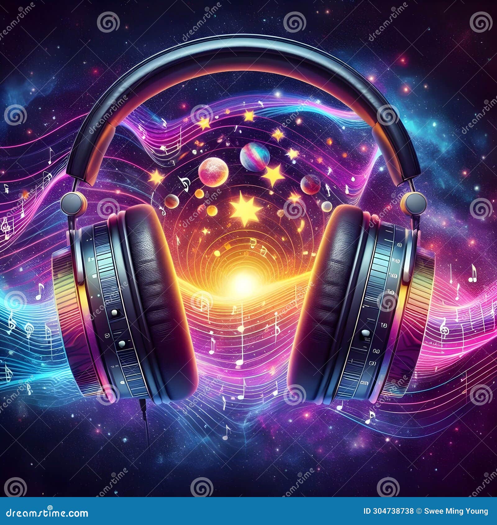 Image of a Pair of Headphones that Play the Music of the Cosmos in ...