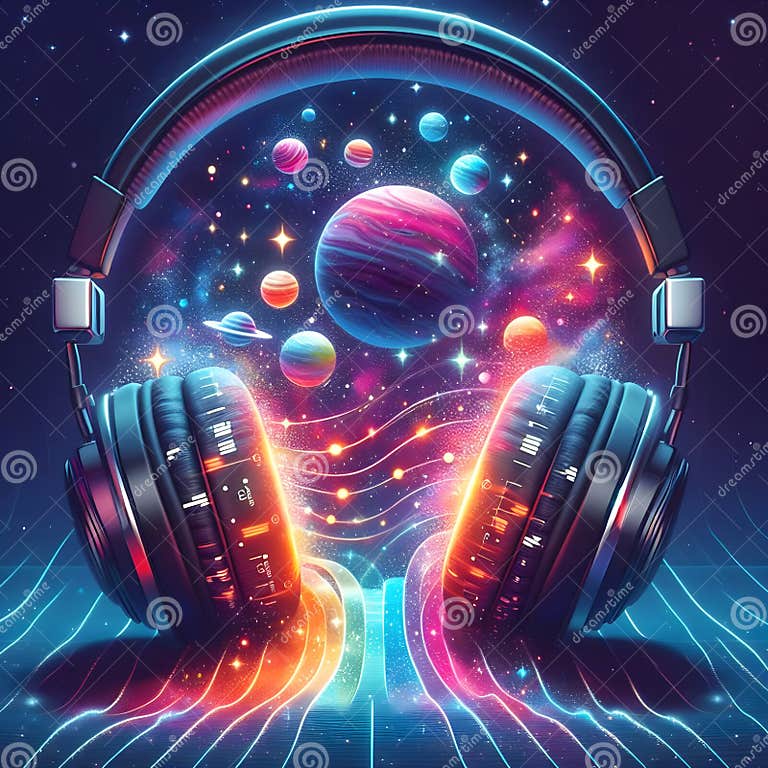 Image of a Pair of Headphones that Play the Music of the Cosmos in ...