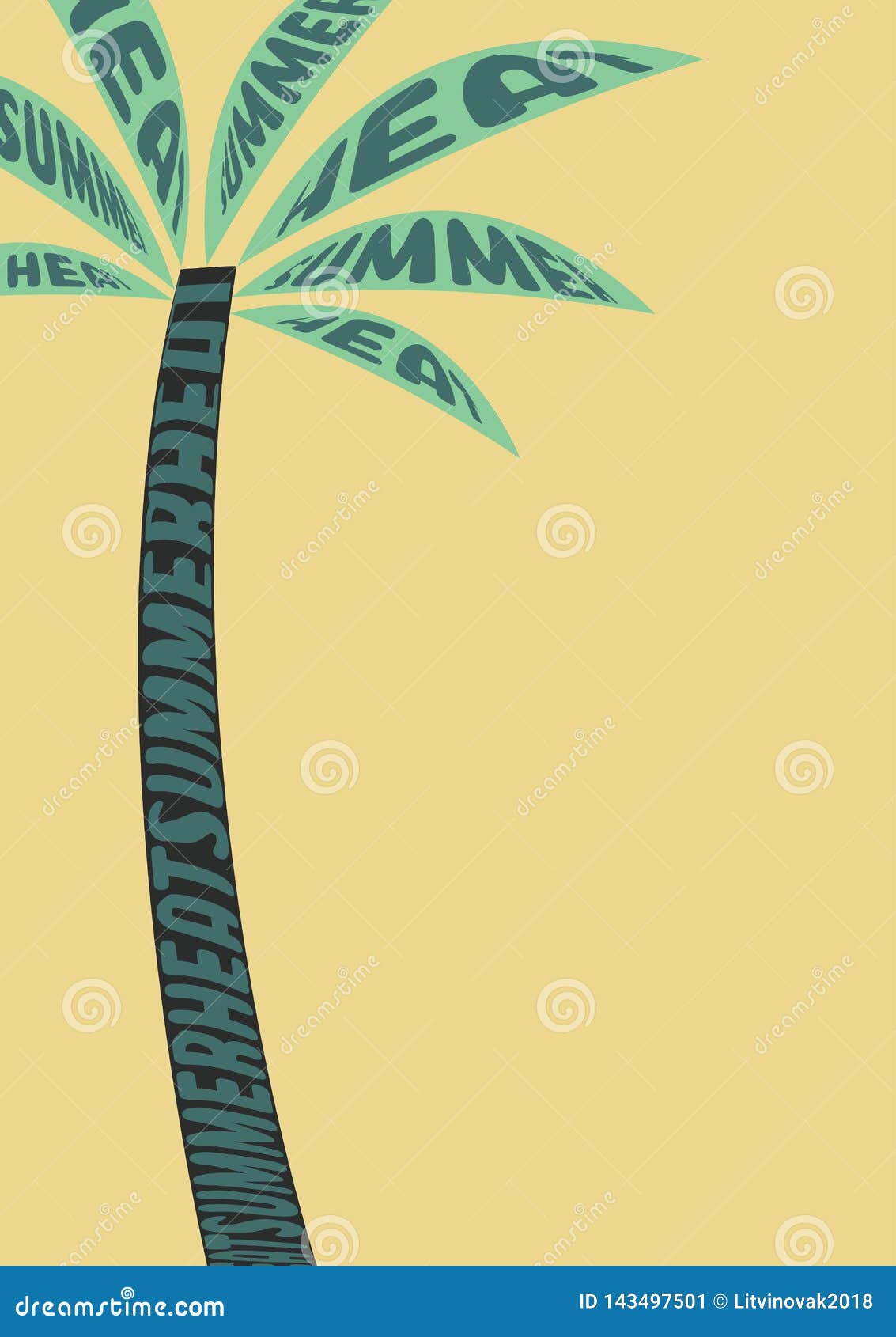 Image of a Palm Tree at Sunset. Brochure Design Template Vector. Flyer ...