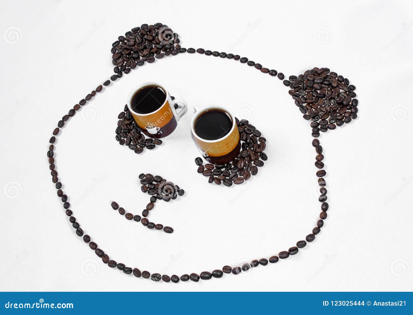 Image of a Panda Made from Coffee Beans. Stock Photo - Image of roasted ...