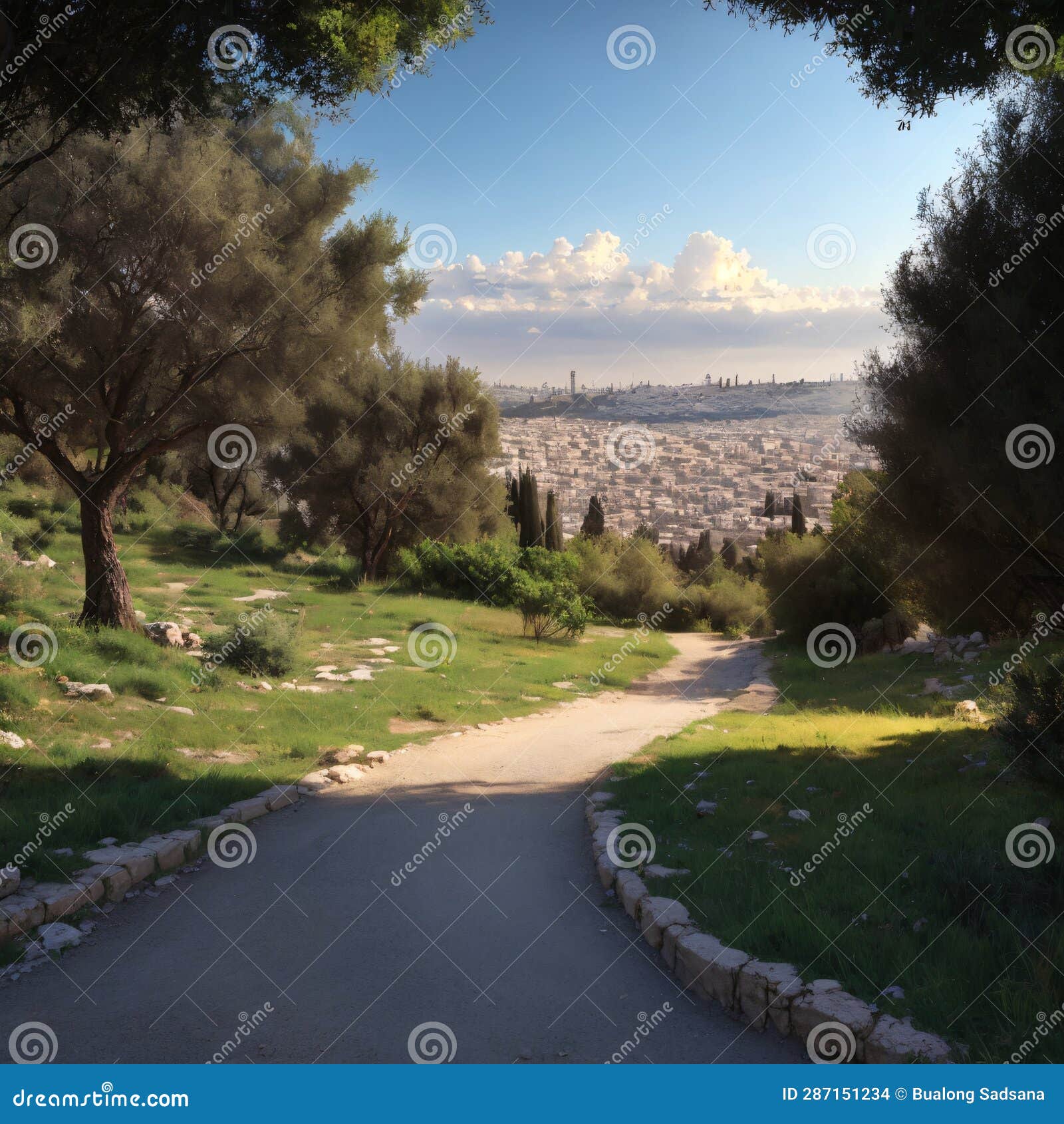 A Panoramic View To the Jerusalem Valley. Stock Illustration ...