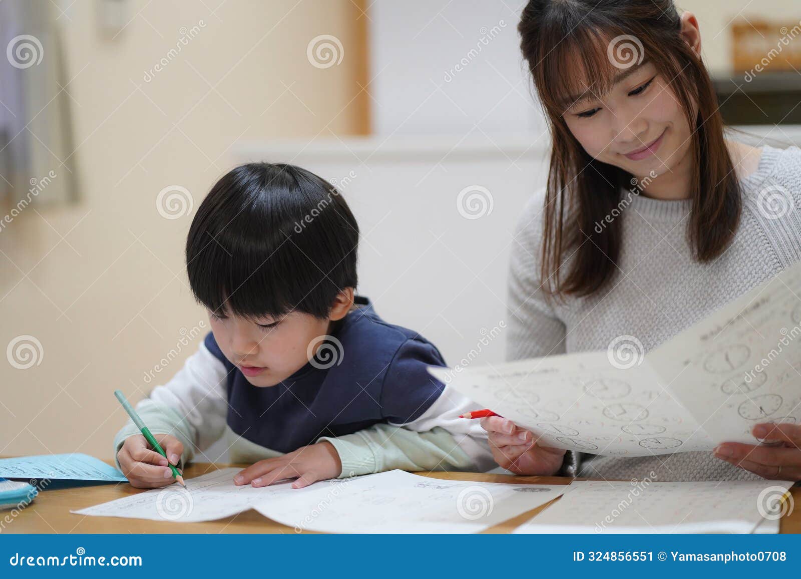 Parents and Children Studying Stock Image - Image of mother, refreshing ...