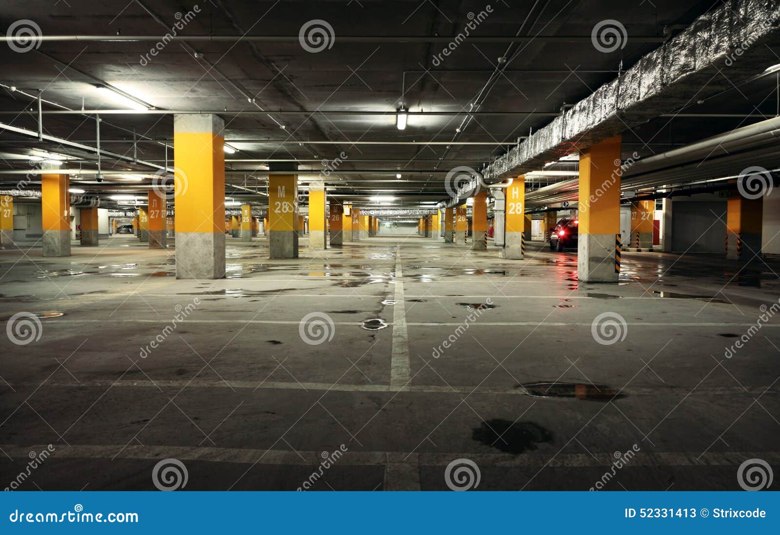 Image of Parking Garage Underground Interior Stock Image - Image of ...