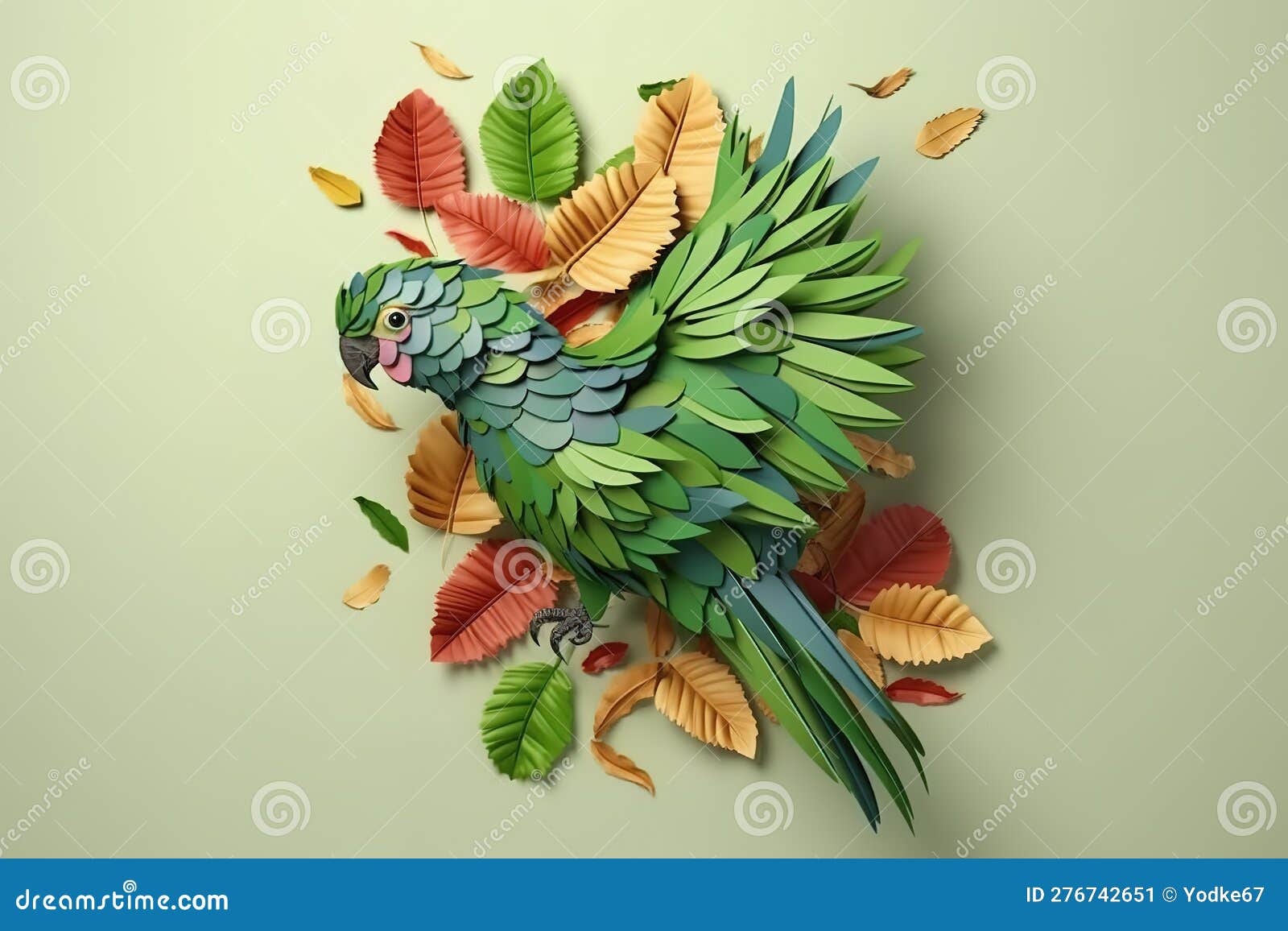 Image of Parrot Design with Leaf Elements. Bird. Pet. Animals ...