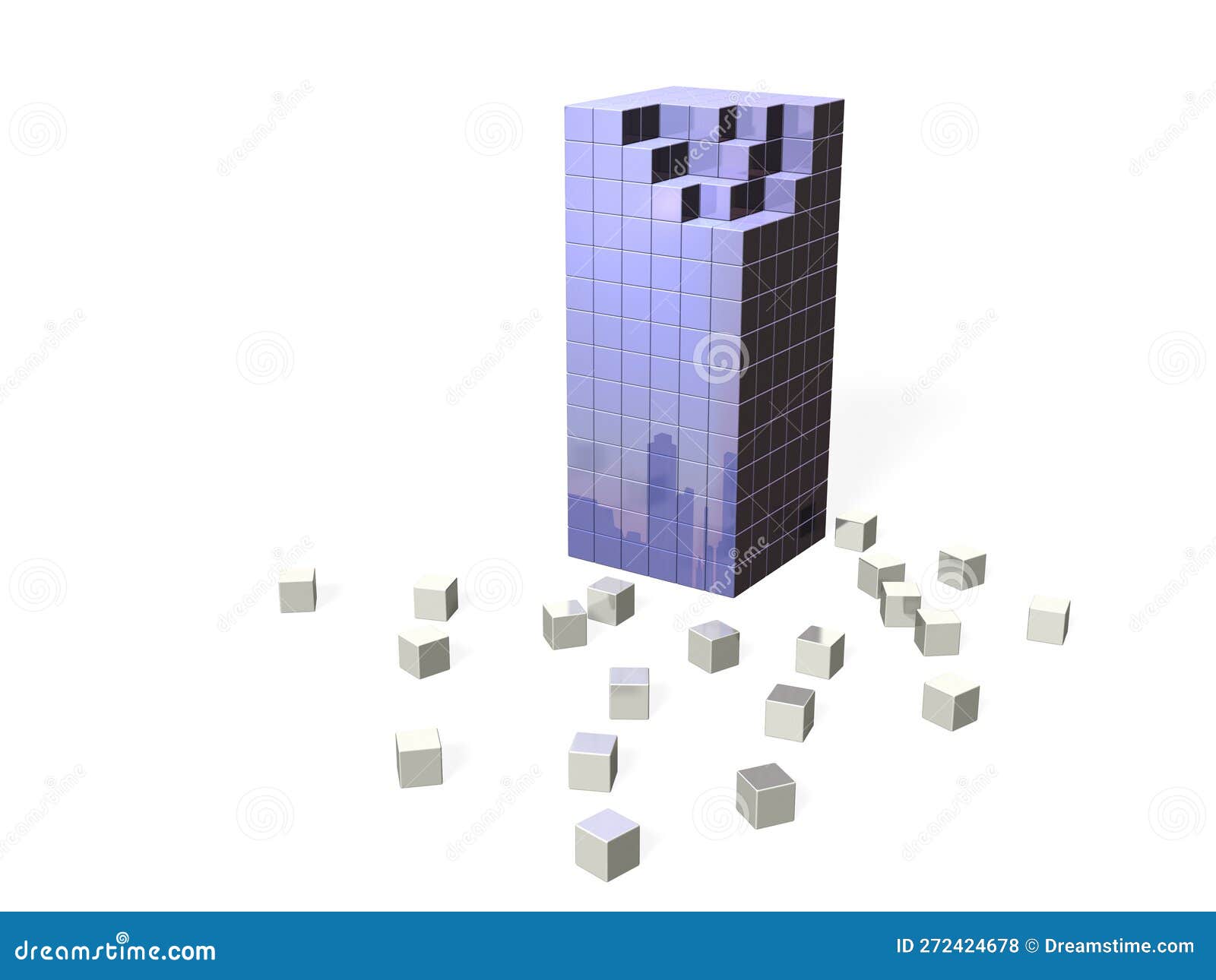 An Image of a Partially Collapsed Building. Broken Pieces are Scattered ...