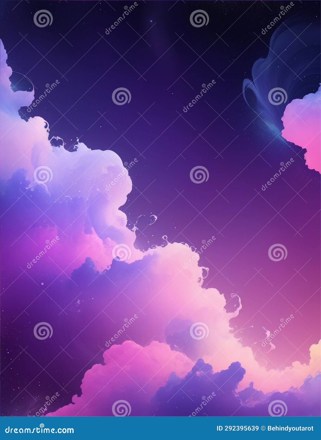 Image of Pastel Colors with a Galaxy Clouds Stock Illustration ...