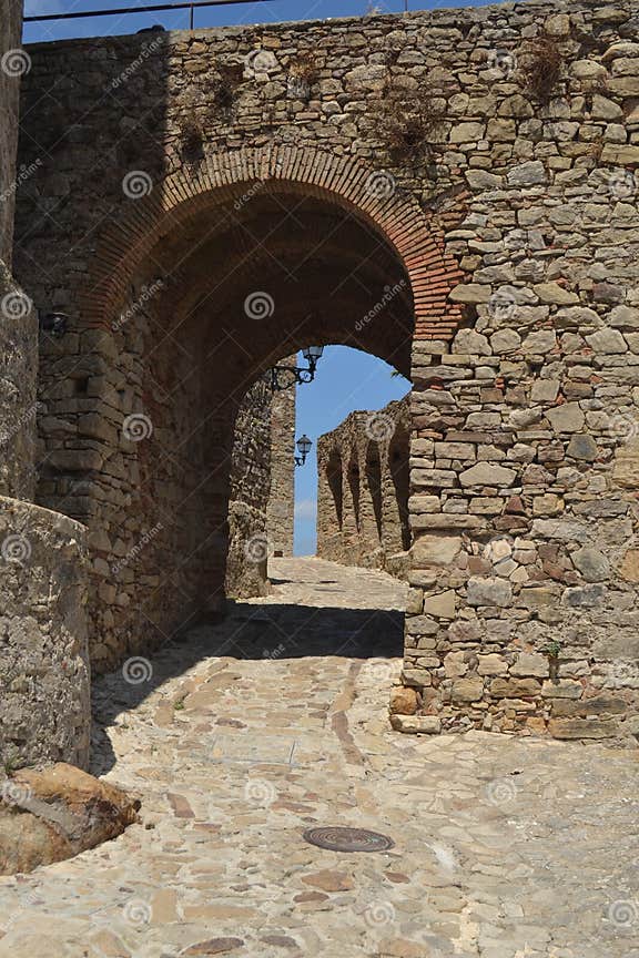 Path and Arc Passage at Castellar Castle Stock Image - Image of ...