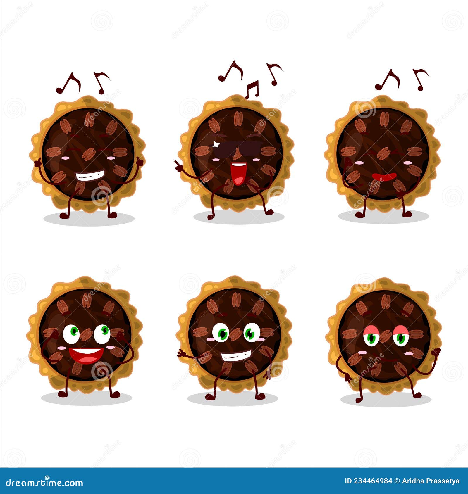 An Image of Pecan Pie Dancer Cartoon Character Enjoying the Music Stock ...