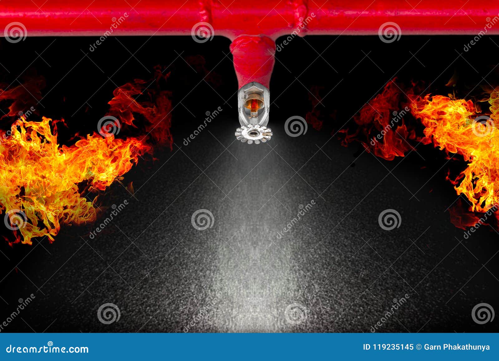 Image of Pendent Fire Sprinkler on White Background with Cliipi Stock ...