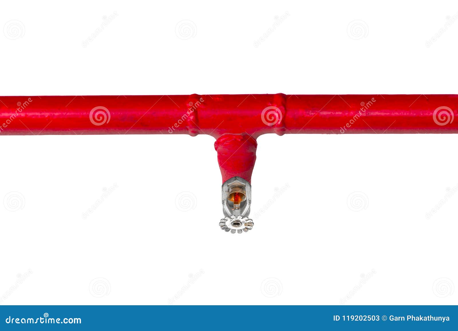 Image of Pendent Fire Sprinkler on White Background with Cliiping Path ...