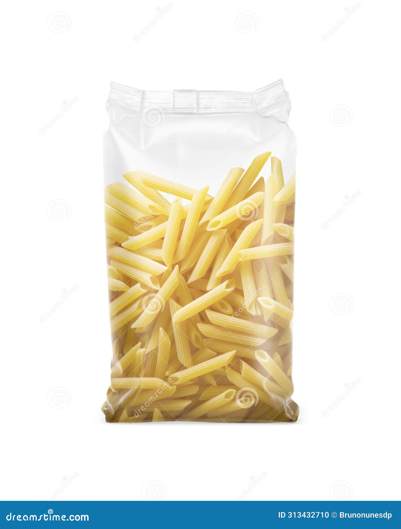 An Image of a Penne Pasta Package Isolated on a White Background Stock ...