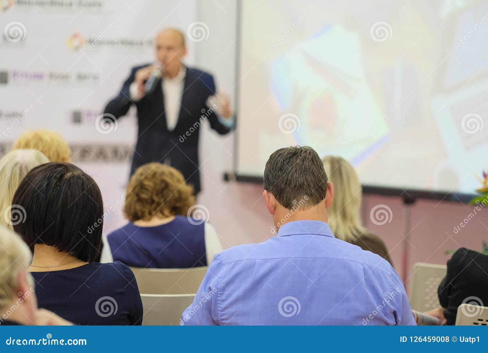 People on a conference editorial stock photo. Image of chair - 126459008