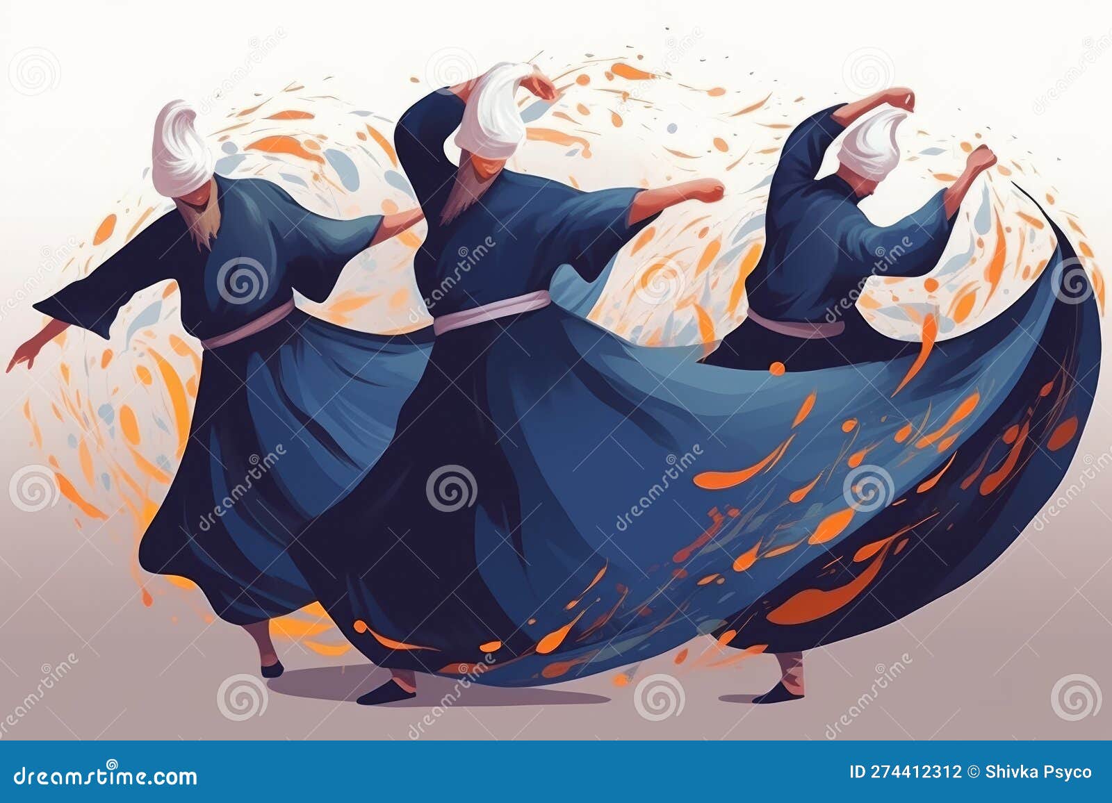 Image of People Doing Dervish Dance Generative AI Stock Illustration ...